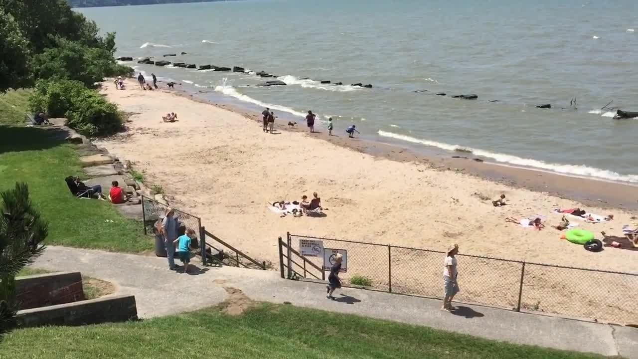 Rocky River beach cleanup - YouTube