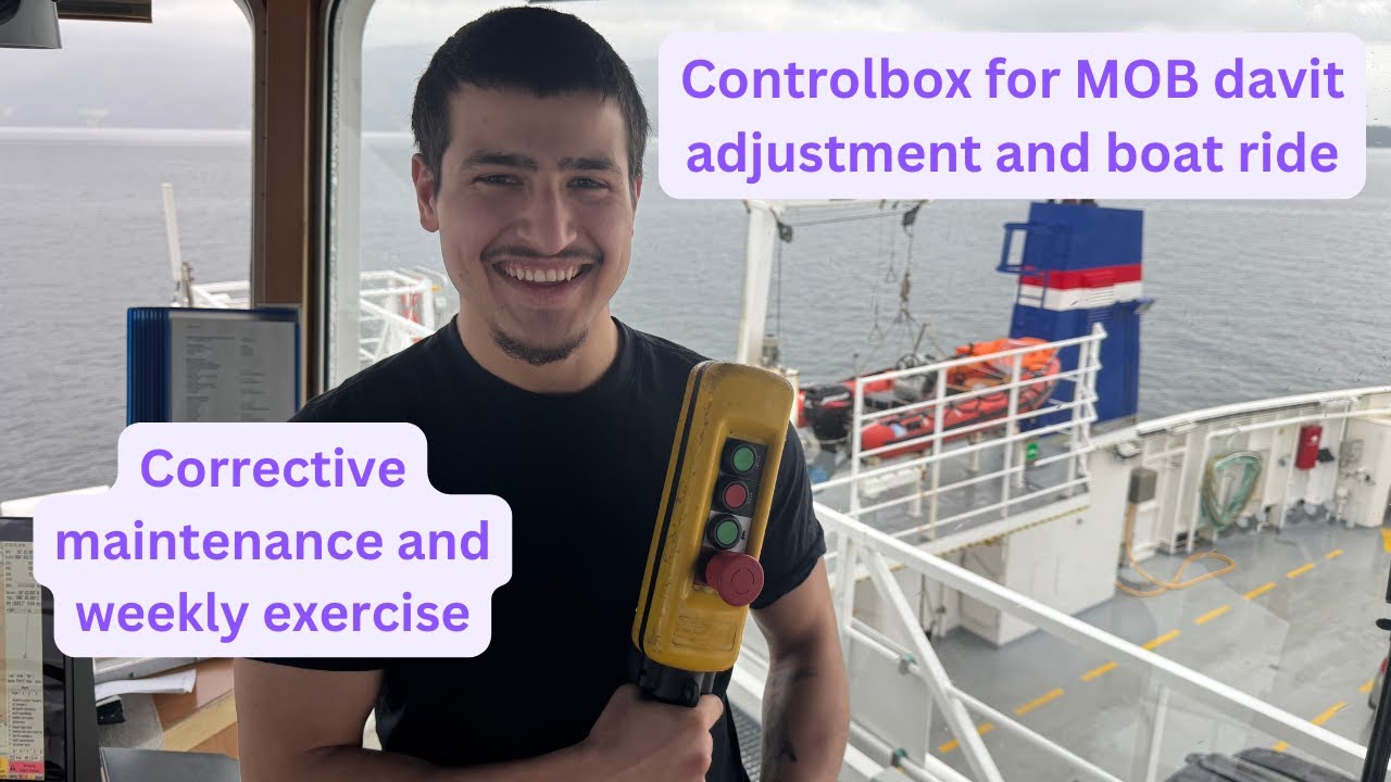 Ship MOB davit controlbox adjustment & weekly boat ride - YouTube