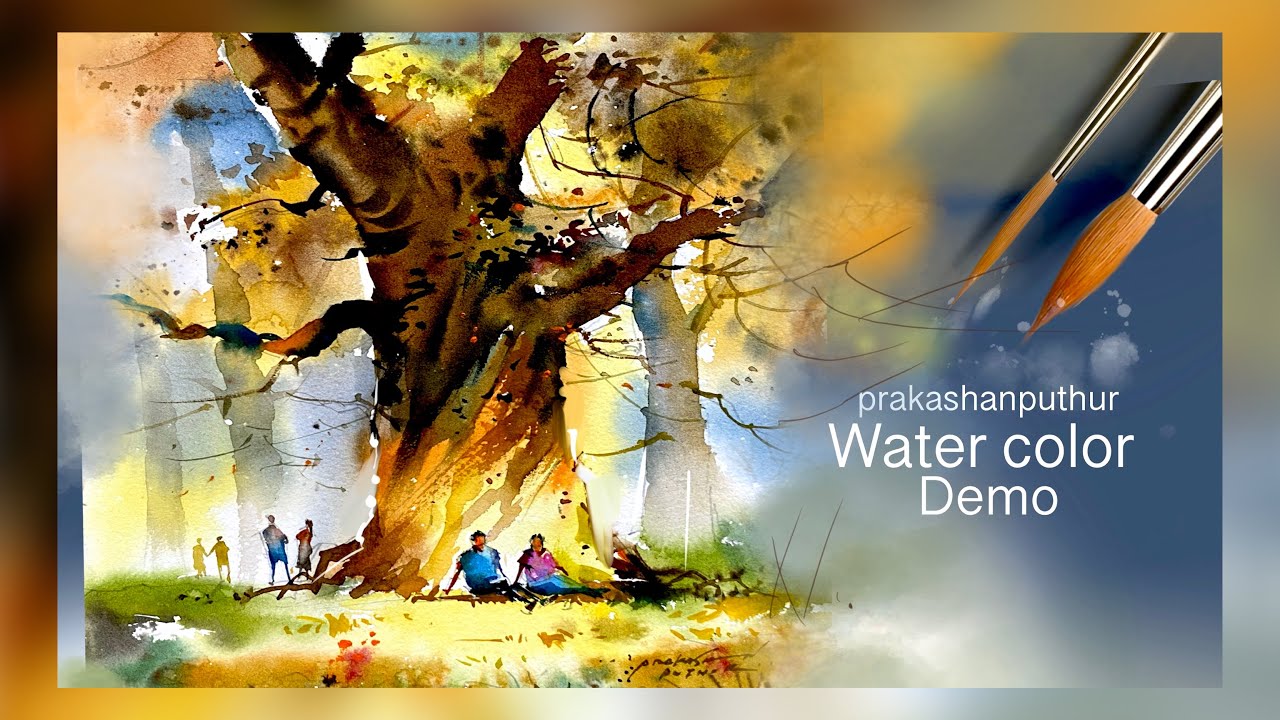 Evening light in watercolor | watercolor demo by prakashanputhur - YouTube