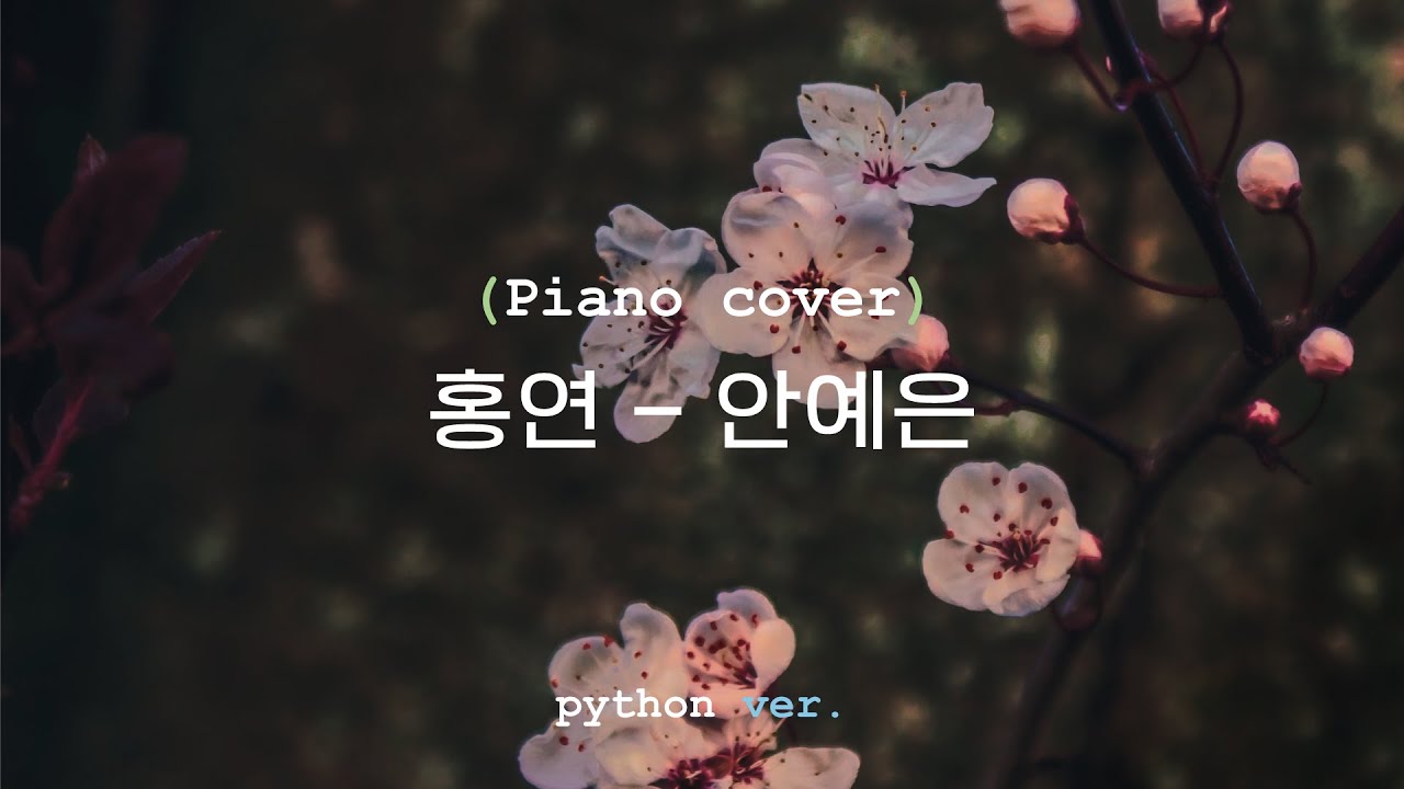 [Piano cover#6] 안예은 - 홍연 (python ver.) - YouTube