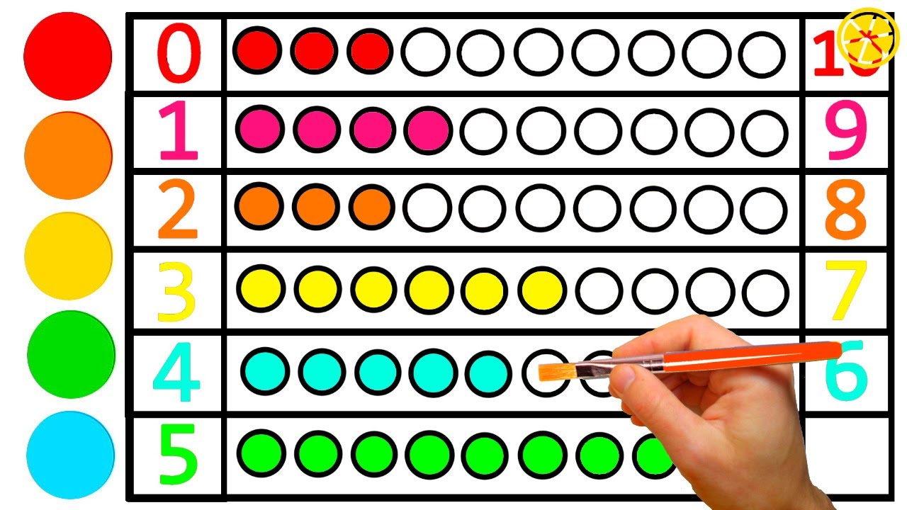 12345 Numbers learn to Write Drawing and Coloring for kids - YouTube