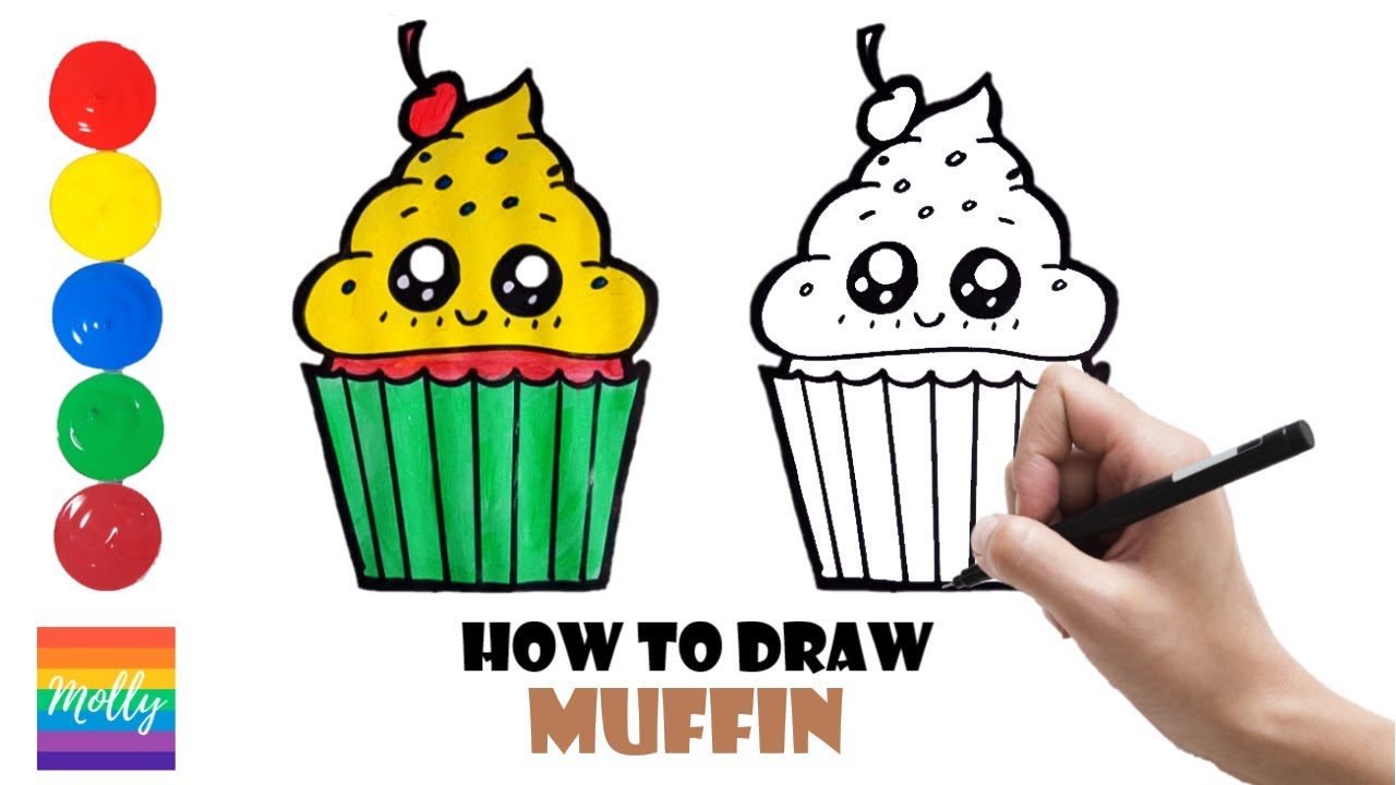 Muffin - Drawing and Coloring for Kids and Toddlers - YouTube