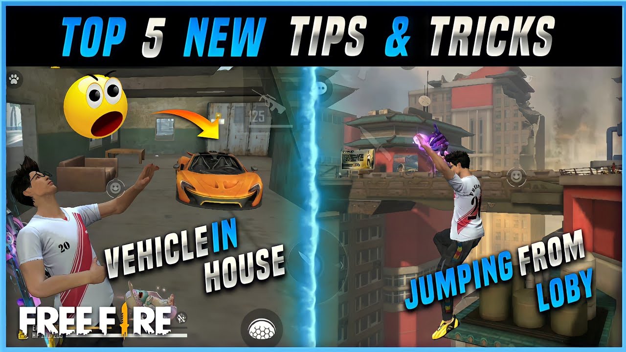 ‌TOP 5 NEW TRICKS IN FREE FIRE #22 - VEHICLE IN HOUSE /GAMER BOYS TSK/BY GAMER BOYS TSK - YouTube