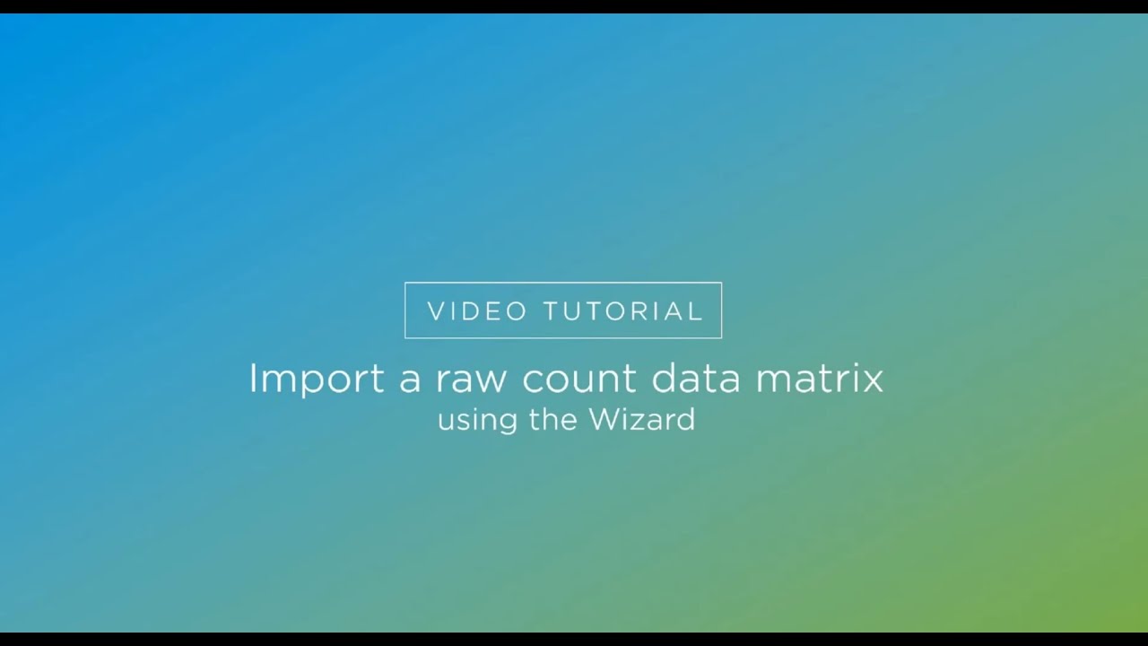 Qlucore Omics Explorer Raw Count Data Import - YouTube