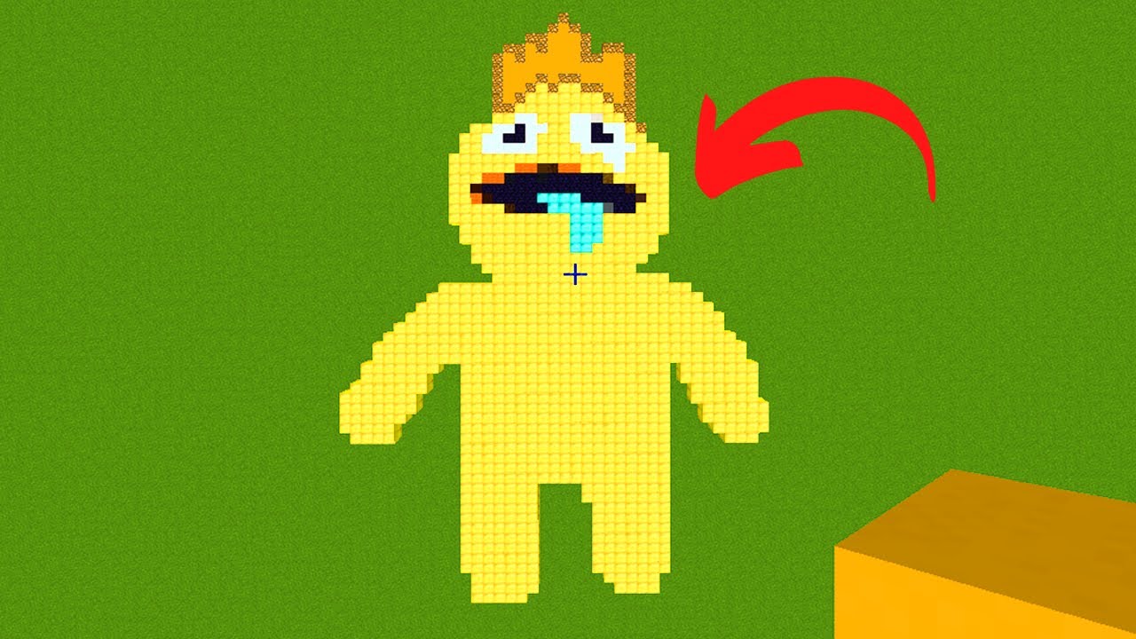 Rainbow Friends Yellow Pixel Art in Minecraft - YouTube
