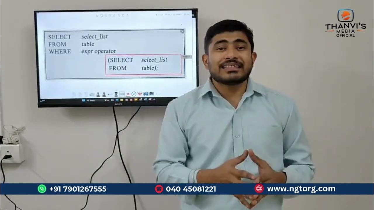 SQL Subquery Class | Thanvi's Media Official | Nextgen Technologies - YouTube