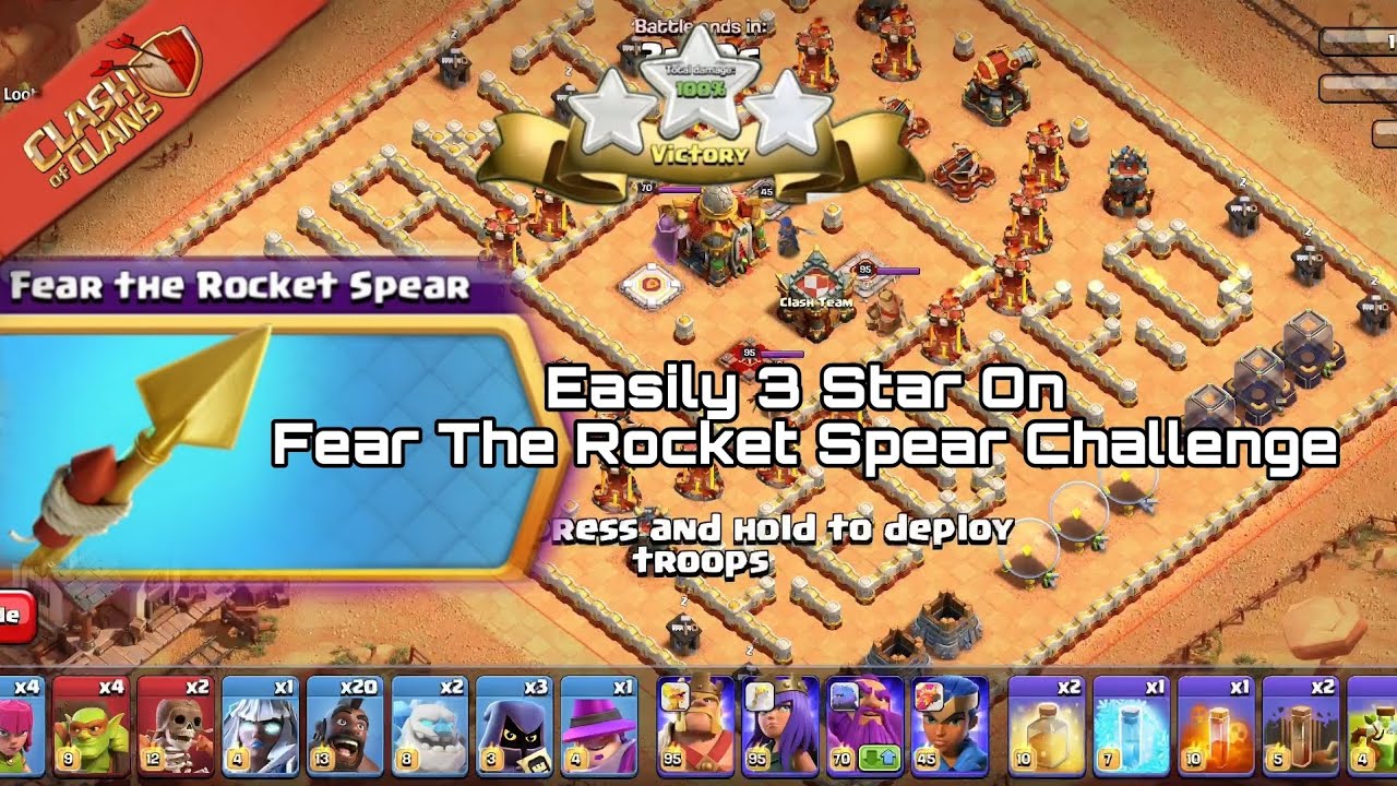 Easily 3 Star On Fear The Rocket Spear Challenge ( Clash of Clans ) # ...