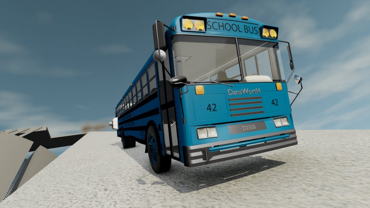 Colorful School Bus Insane Ramp Jumps | Cars Test Dummy - YouTube