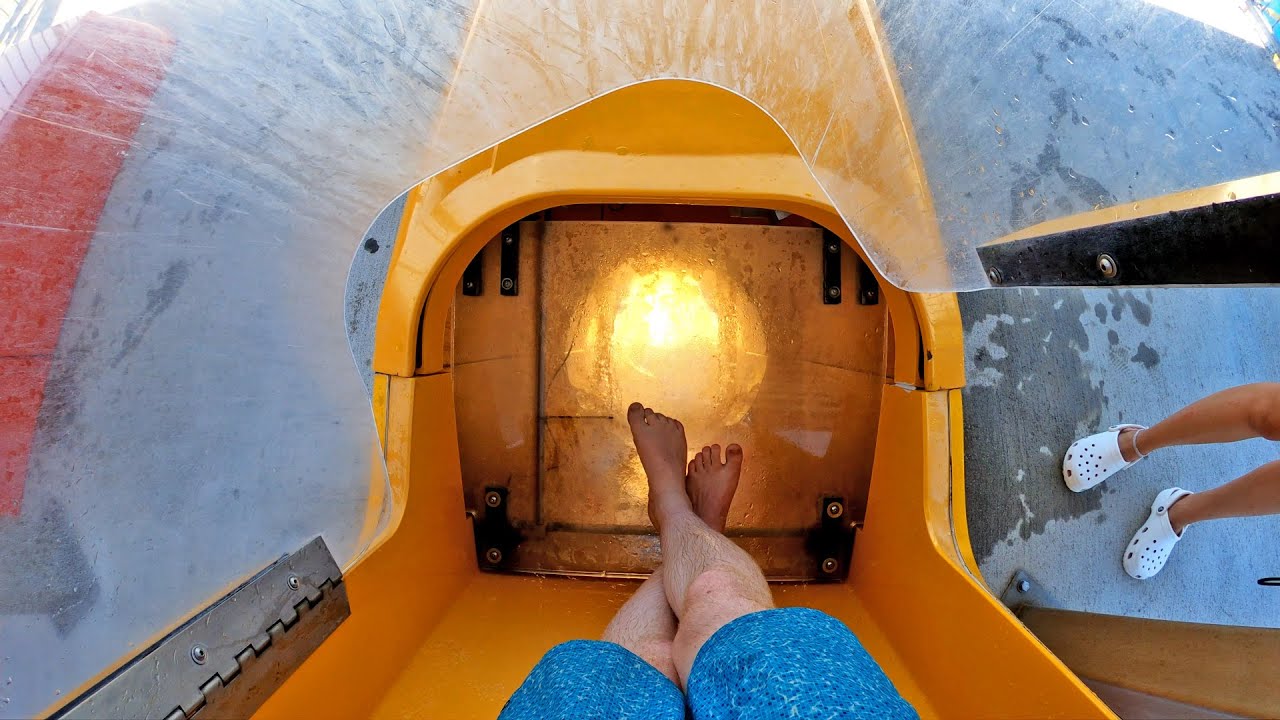 The Gunslinger Trapdoor Water Slide at Typhoon Texas Austin - YouTube