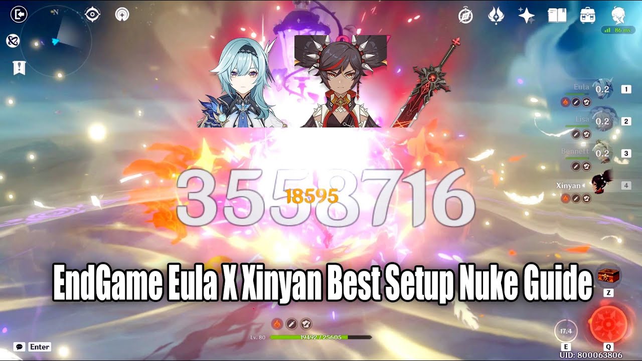 Xinyan 3.5M? Oh Wait, This is Eula - EndGame Eula Xinyan 3.5 Million DMG Best Setup Nuke Guide ...