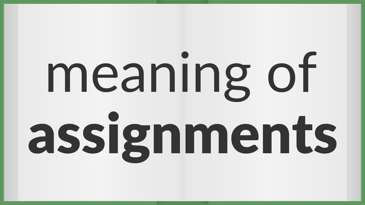 Assignments | meaning of Assignments - YouTube