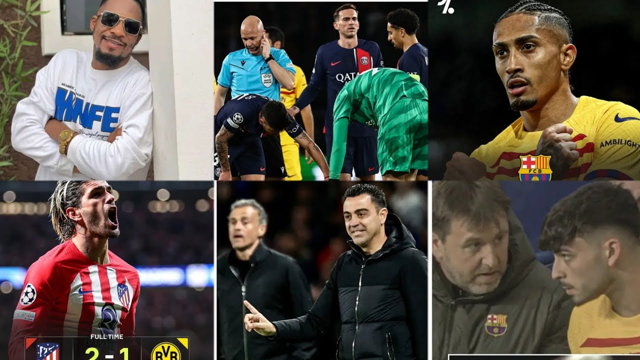 championsleague quarter final first Barcelona 3 vs 3 PSG. ATM 2 vs 1 ...