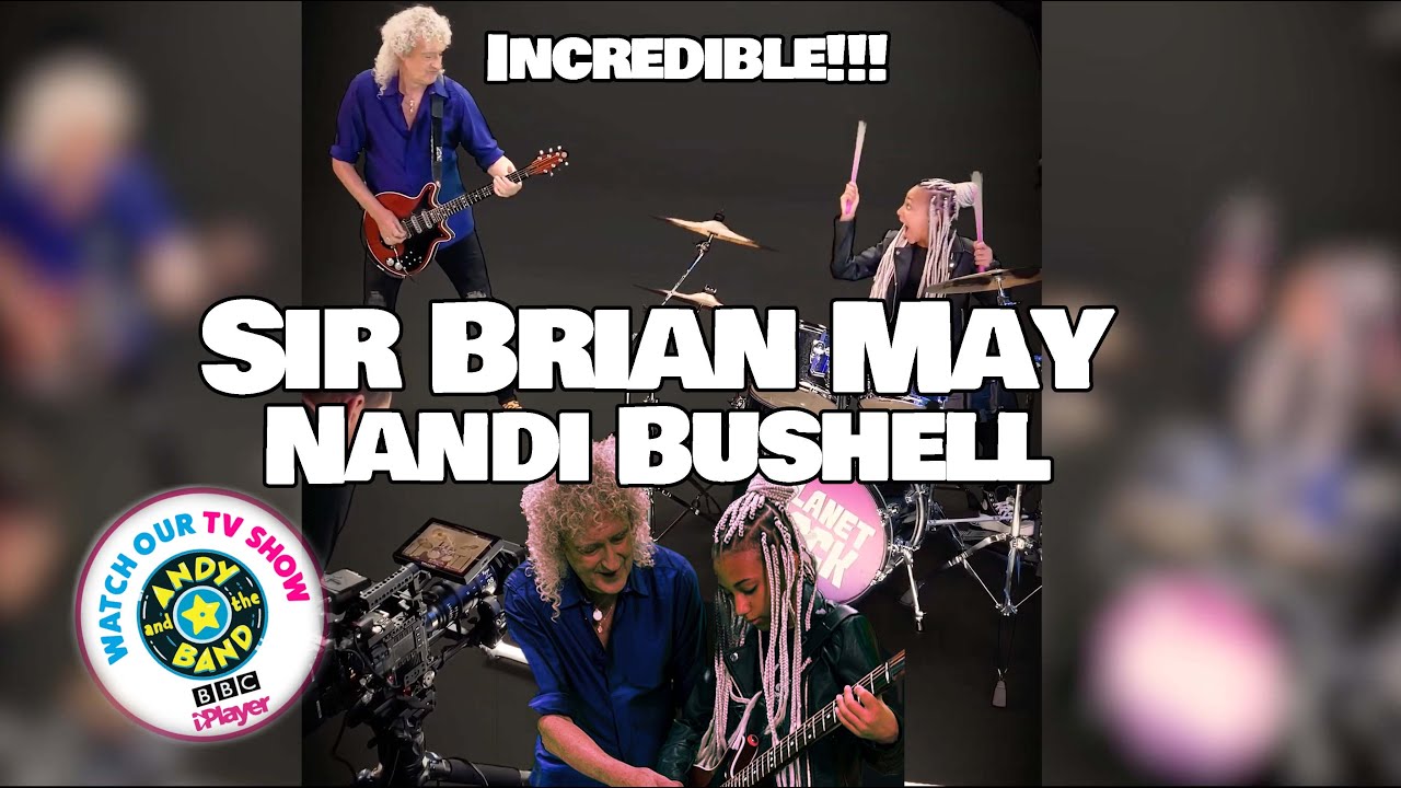 Sir Brian May jams with Nandi Bushell - Behind the Scene - CBBC - Andy ...
