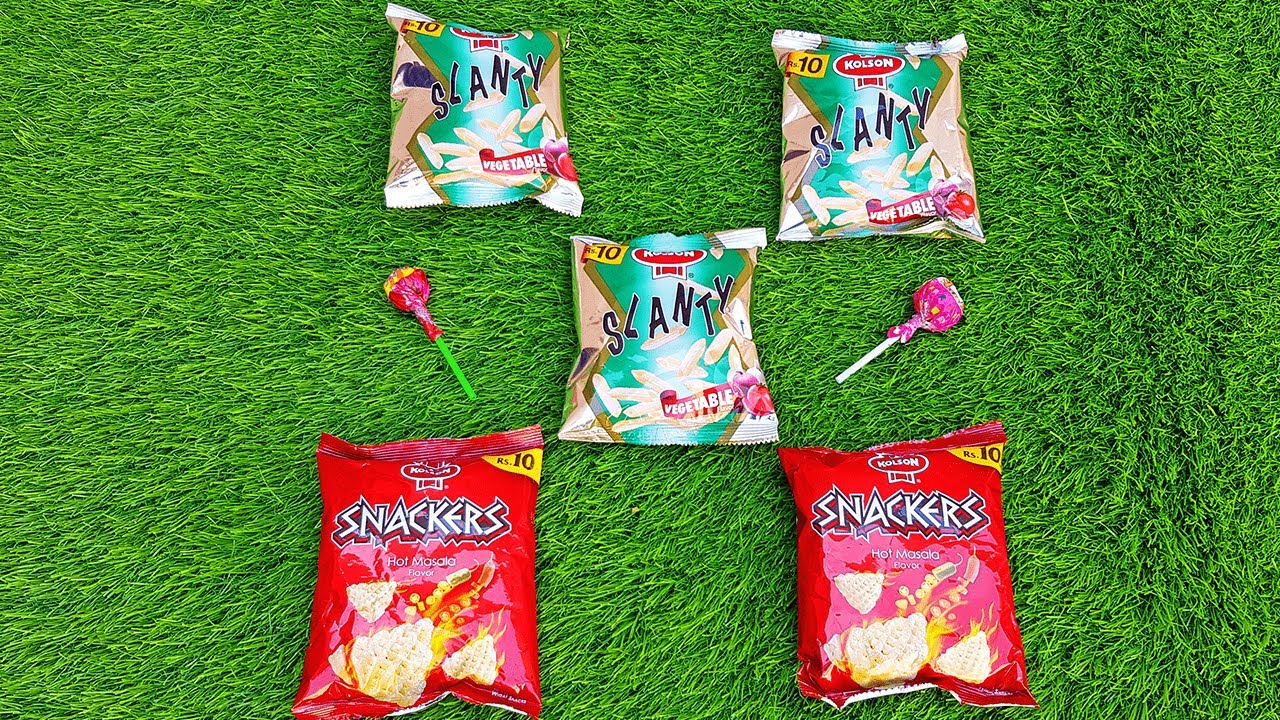 Satisfying Videos Asmr Snackers Slanty Chips Chatt Pata Lollipops And Candies Opening Video