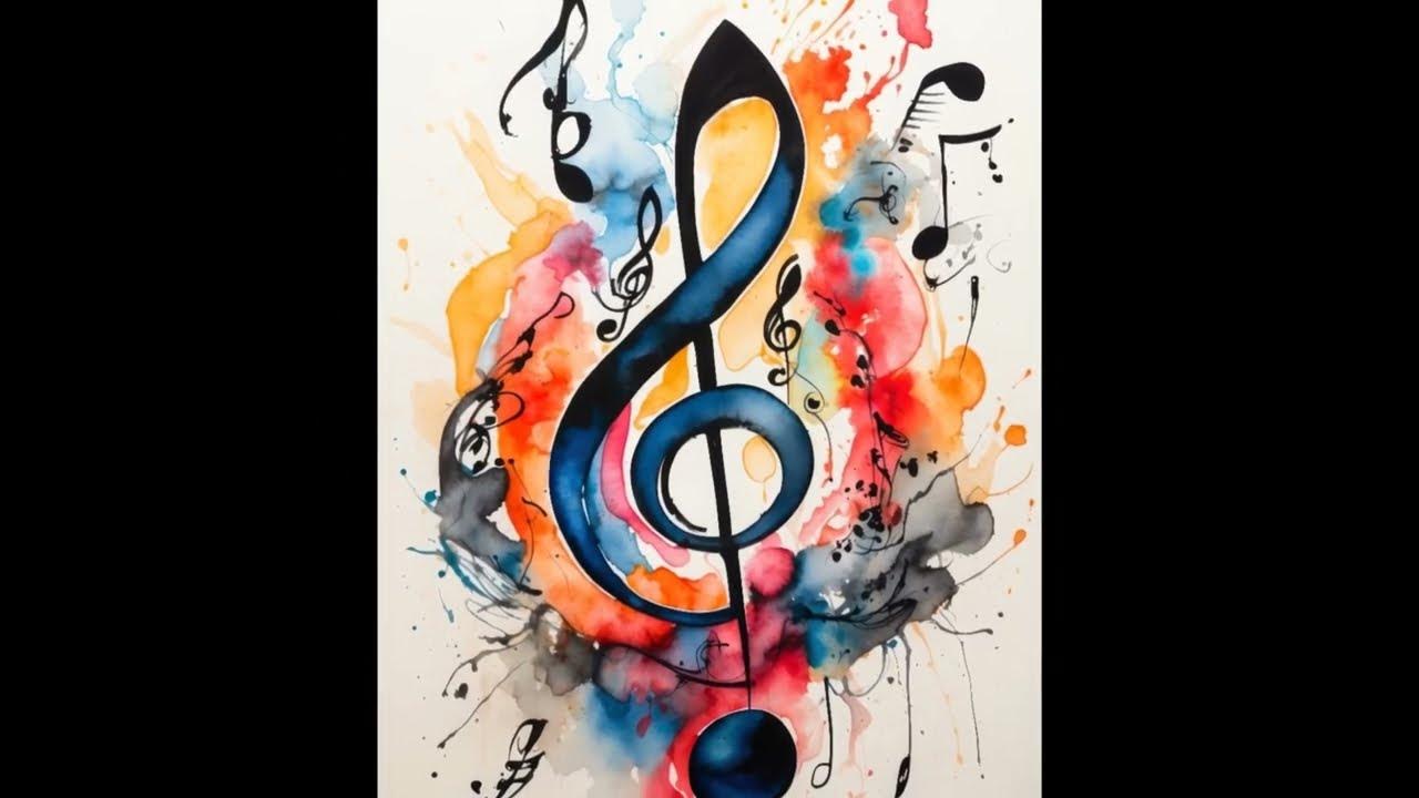 Pop Art RYTHM Music Treble Clef Strong Colorful Painting PRINTABLE Art ...
