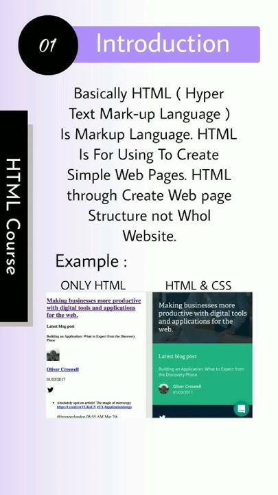 #1 | HTML Introduction | HTML Course In Simple Language #shorts #shortvideo #html #coding - YouTube