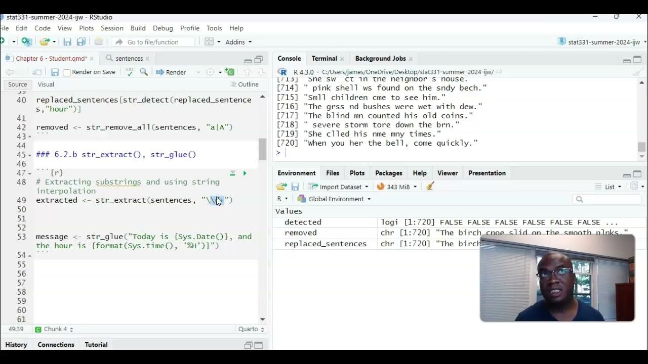 STAT 331 - stringr & ETV 4 - YouTube