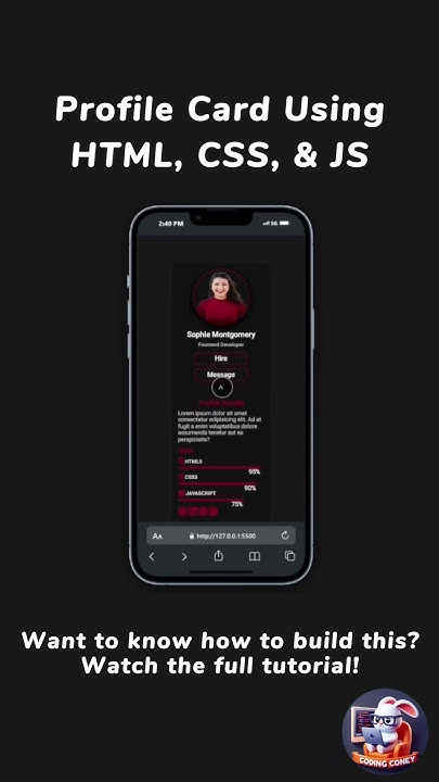 How to Create an Animated, Responsive User Profile Card Using HTML, CSS, and JavaScript (JS) # ...
