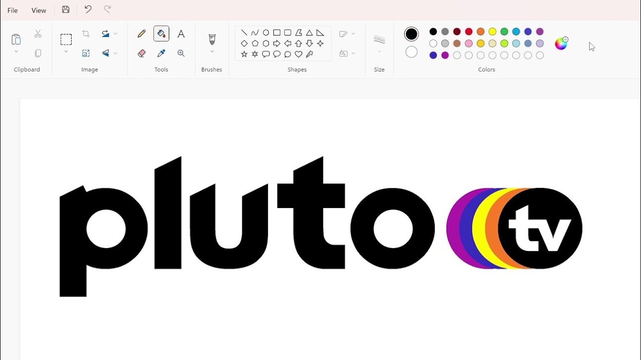 How to draw the Pluto TV logo using MS Paint | How to draw on your ...