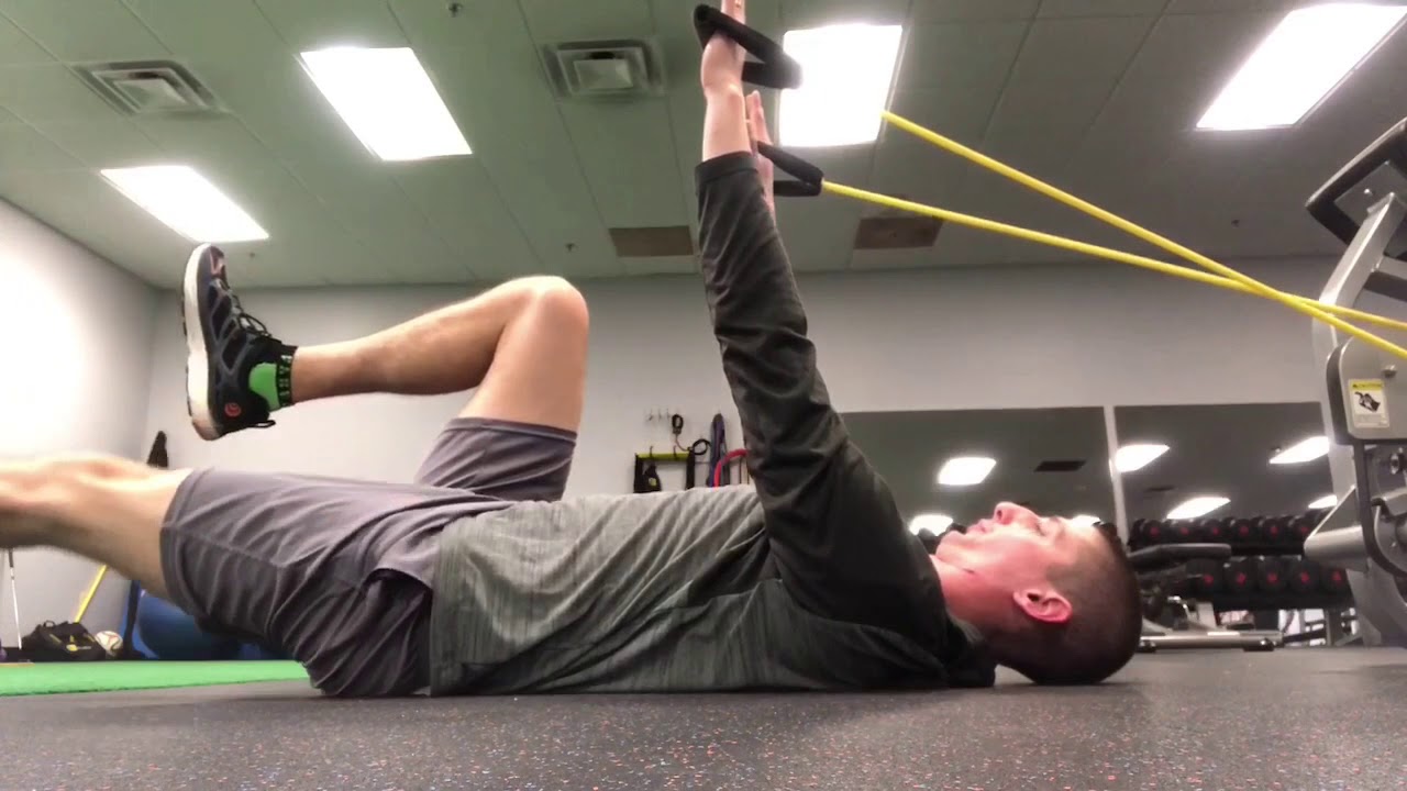 Wall press/Core engaged Dead Bug - YouTube