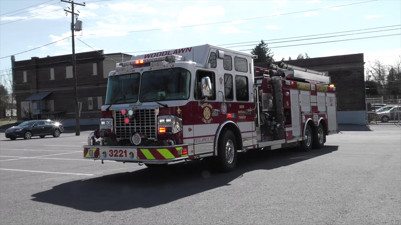Tanker 32 arriving to rubbish fire, South Whitehall, PA - YouTube