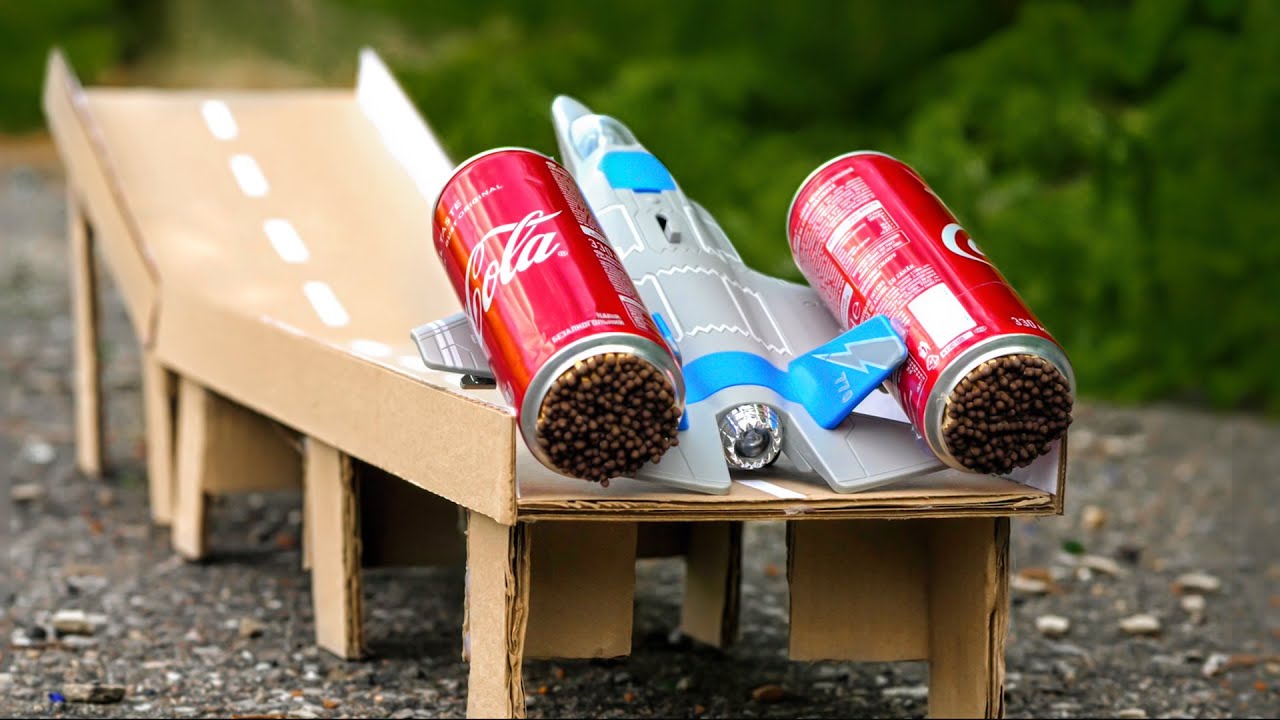 Rocket Powered Jet with Matches Chain Reaction - YouTube