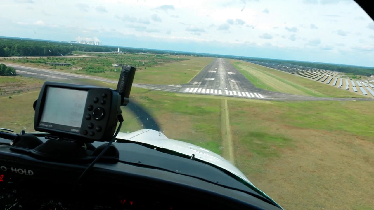 Approach and landing at Cottbus-Derwitz Airport EDCD in 2014 - YouTube