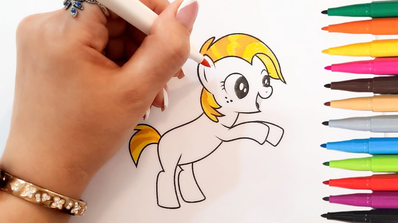 Let's paint the little horse pony with creativity 🪄| Coloring with ...