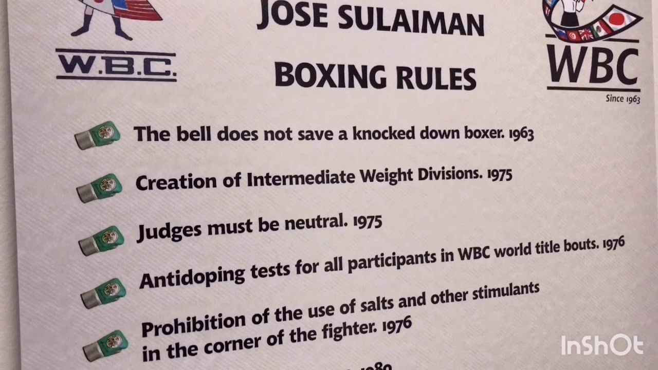 Boxing Rules That WBC Were First To Place And All Followed - YouTube
