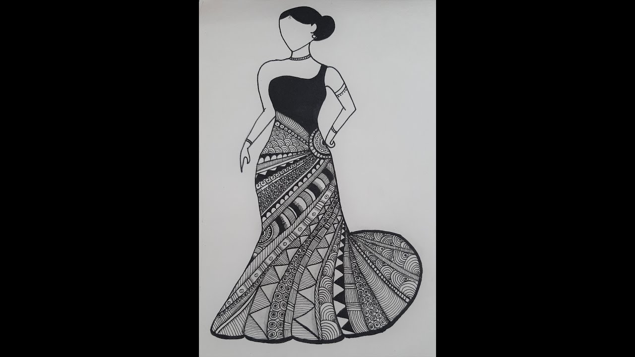 Easy Zentangle Ideas | Beautiful Zentangle of Girl | Satisfying Time ...