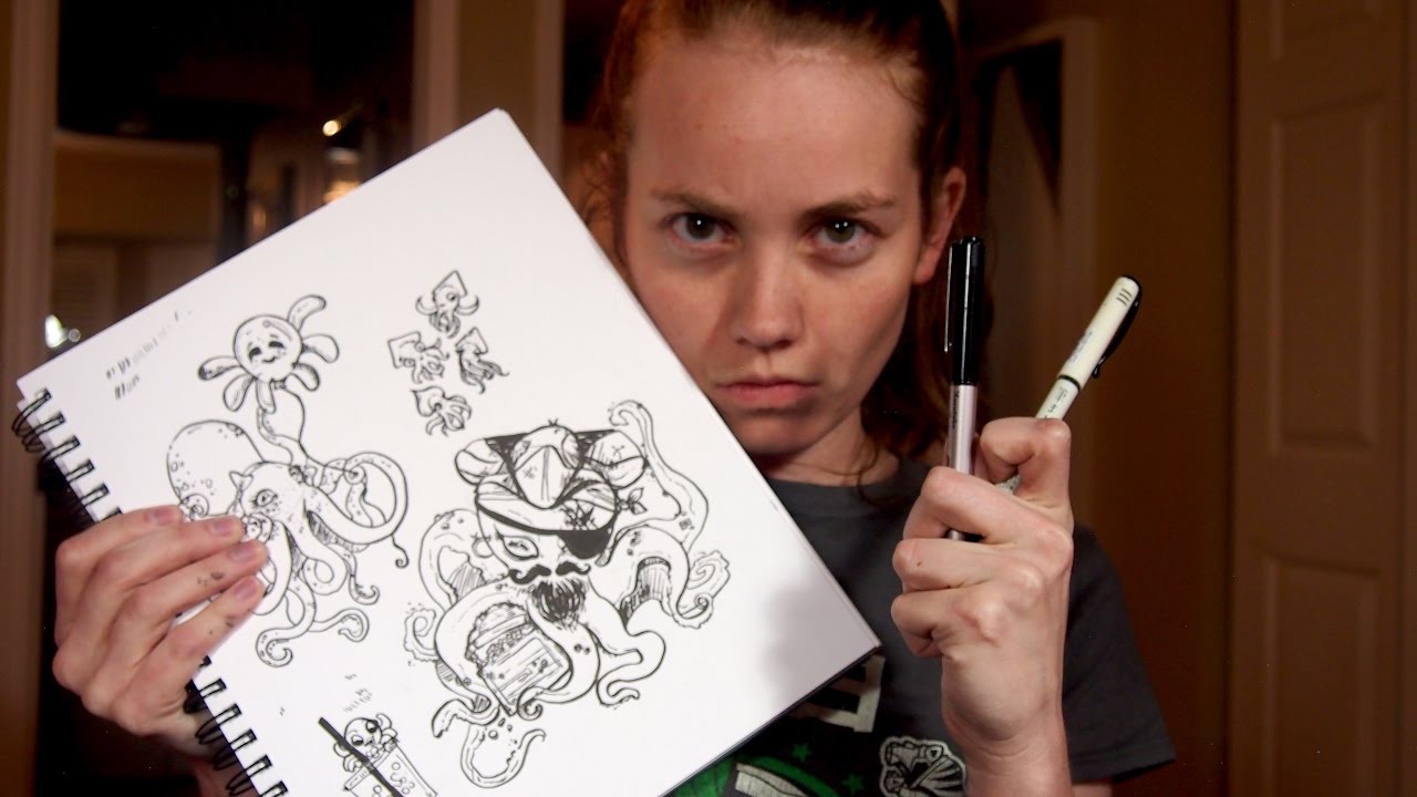 Drawing with Ink Only Challenge! - YouTube