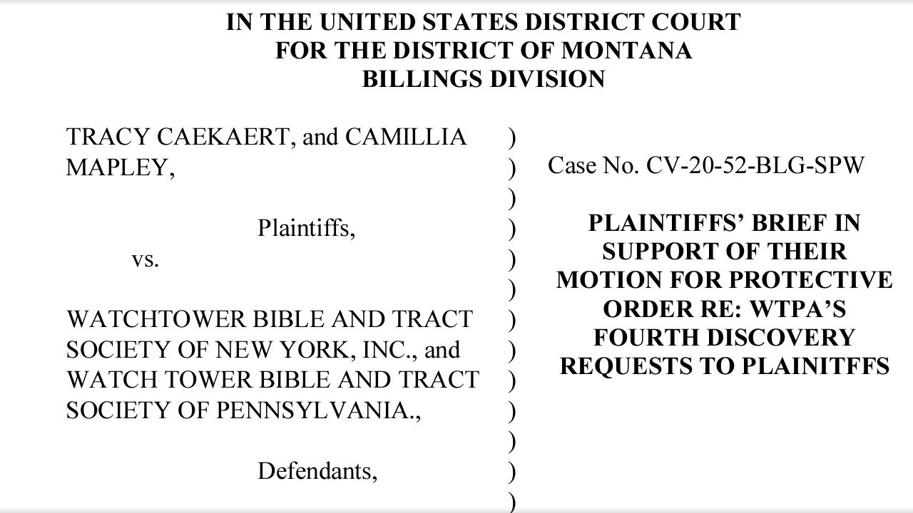 Montana CSA case against Watchtower ~ update - YouTube