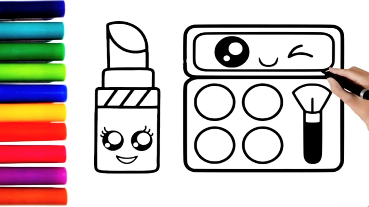 How To Draw Cute And Easy Makeup Set | Easy Drawing for kids #makeup ...