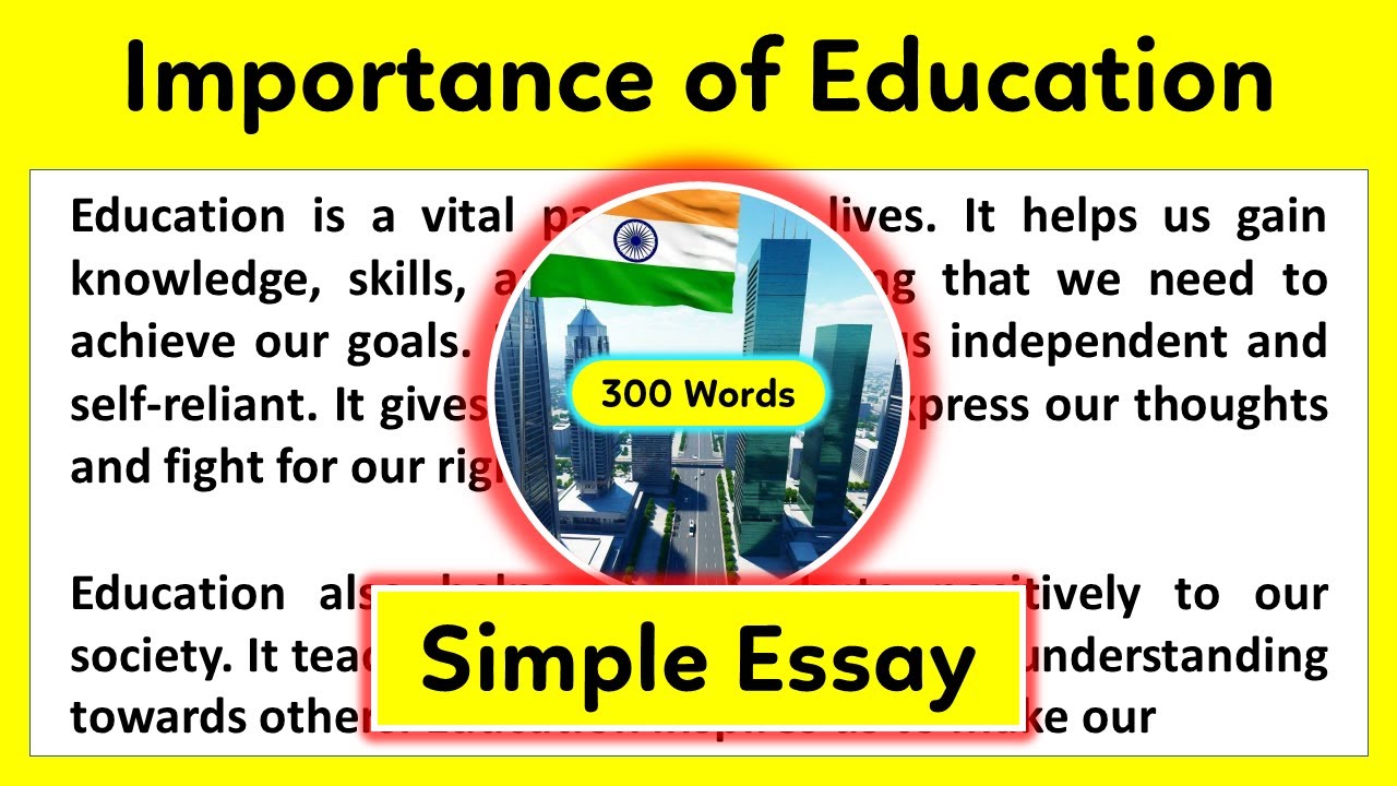 Simple Essay on the Importance of Education in English | Best for ...