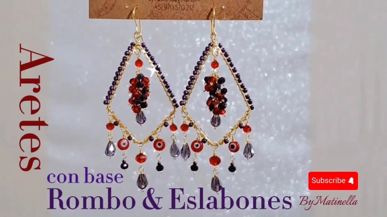 Tutorial Aretes con base de Rombo - YouTube