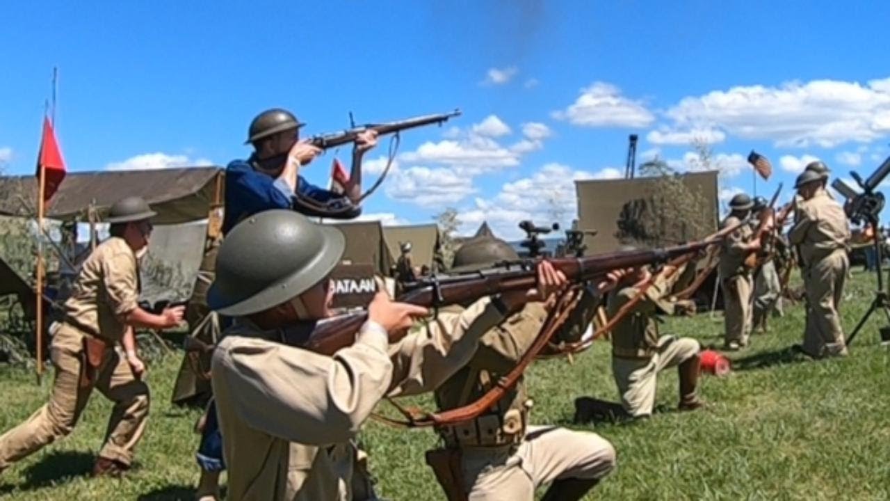 Reading WW2 Weekend Pacific theater encampment "air raids" 2024 - YouTube