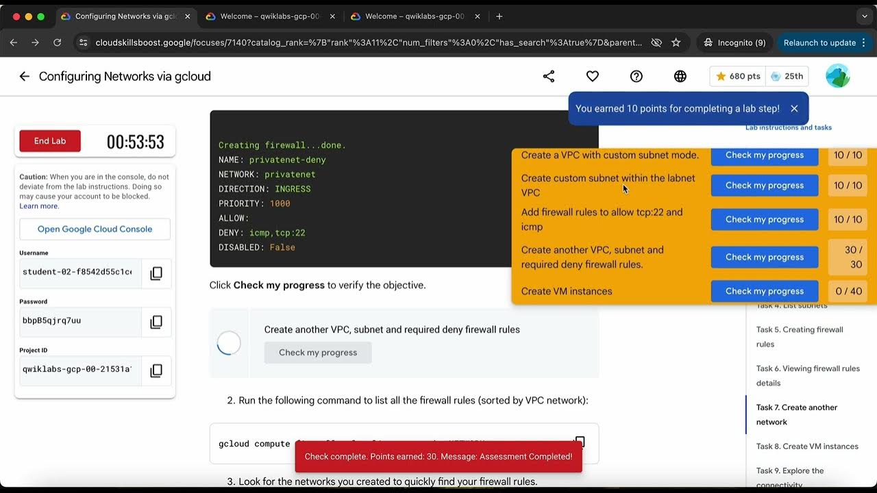 Configuring Networks via gcloud | GSP630 - YouTube