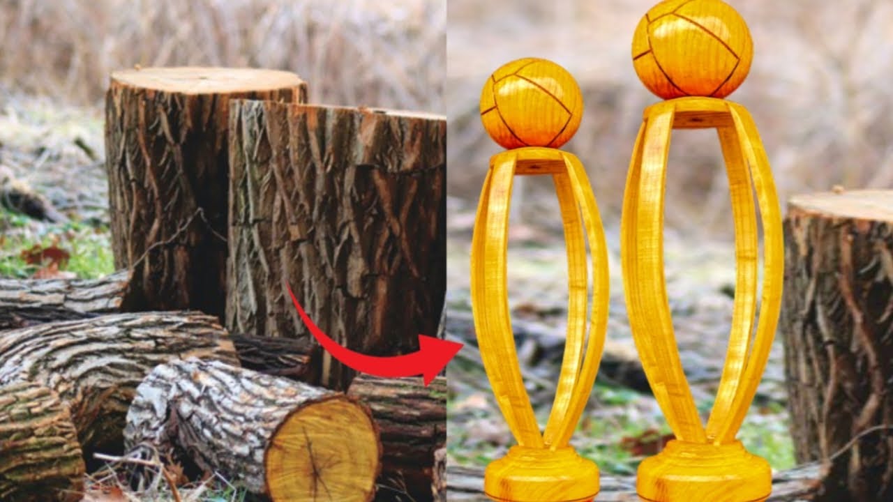 Hand Made _ How To Make Wooden Trophy _ Handcrafted idea _ Wood Turning ...