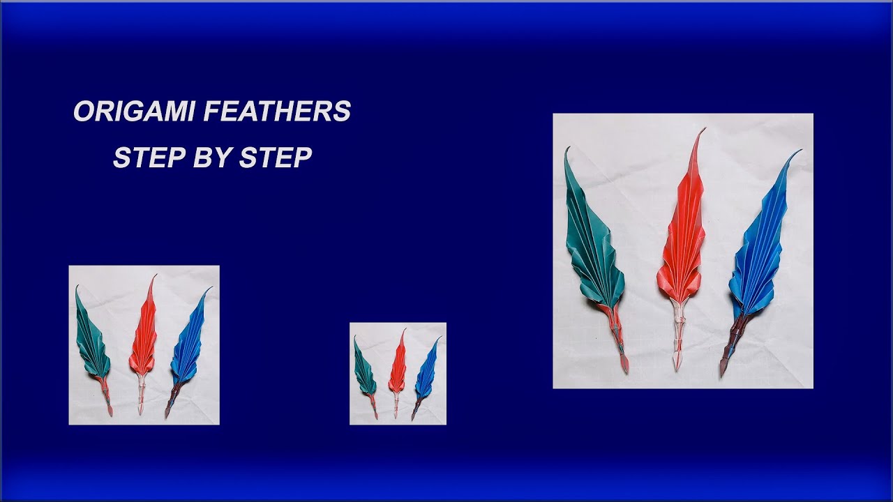 【Easy Origami】How to make Beautiful Origami FEATHERS. Lovely Paper ...