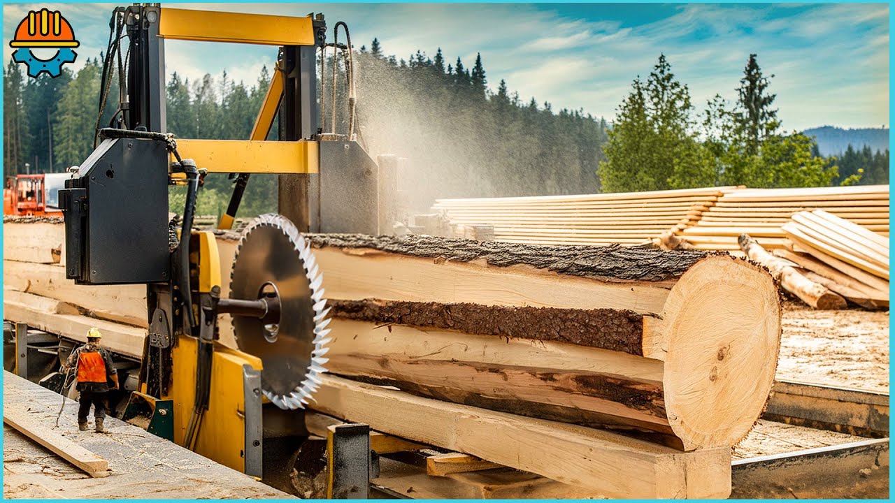 45 Incredible EXTREME Fastest Big Wood Sawmill Machines Working - YouTube