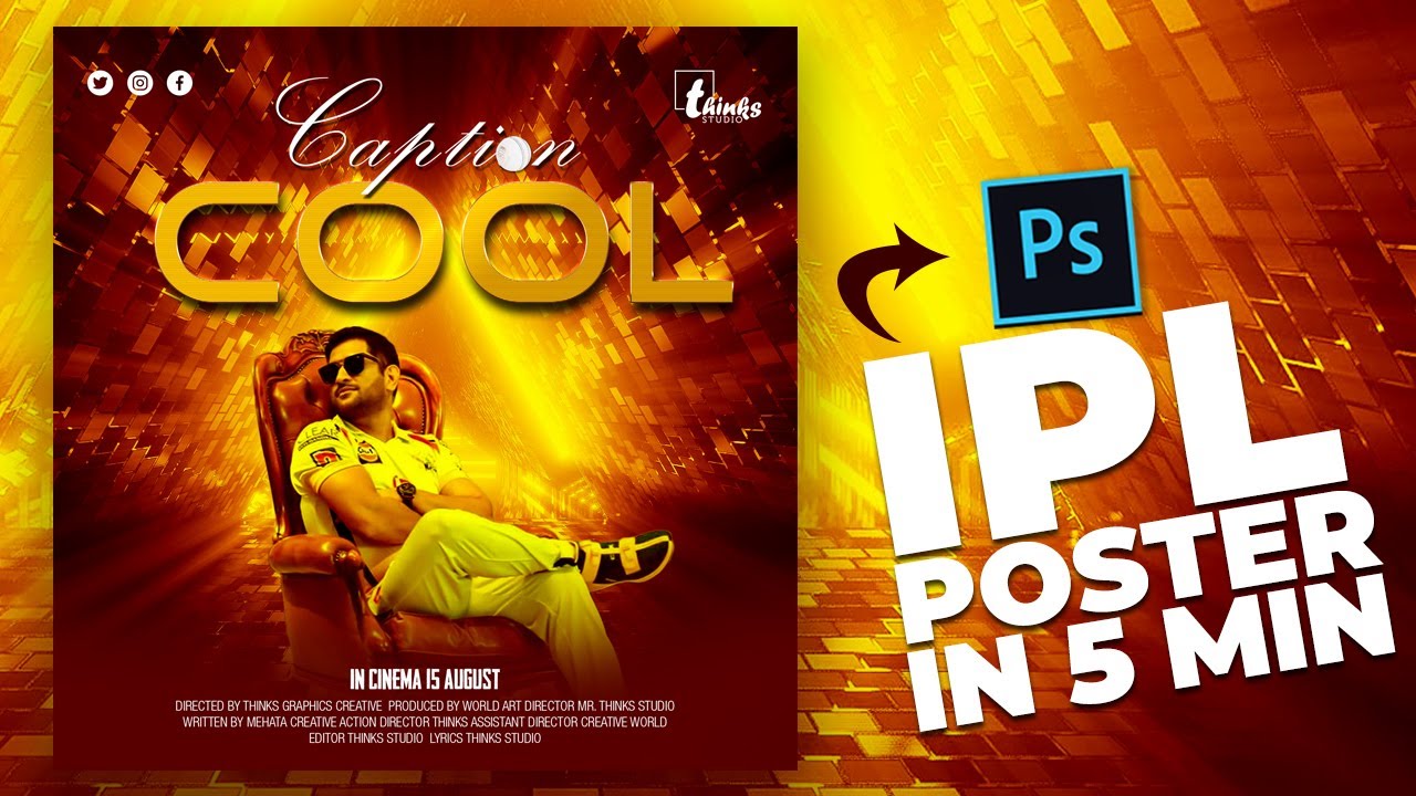 How to Make Ipl Poster in Photoshop | M. S. Dhoni Chennai Super Kings ...