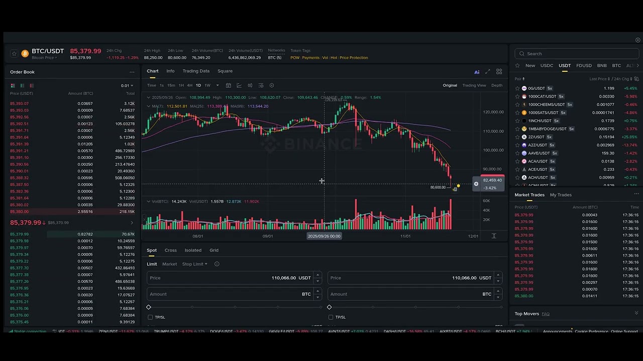 LIVE BTC/USDT CHART: Real-Time Bitcoin Price Tracker (Current Market ...