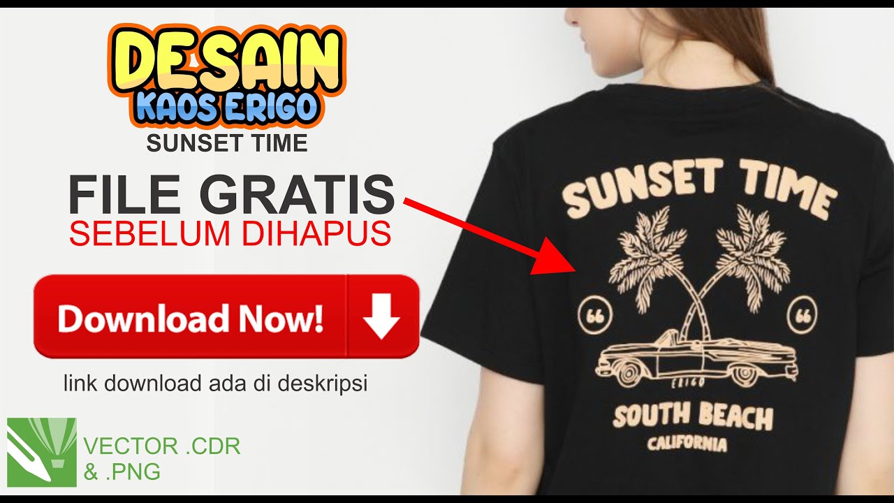 Desain Kaos Erigo Sunset Time Free Download Mentahan Vector Coreldraw ...