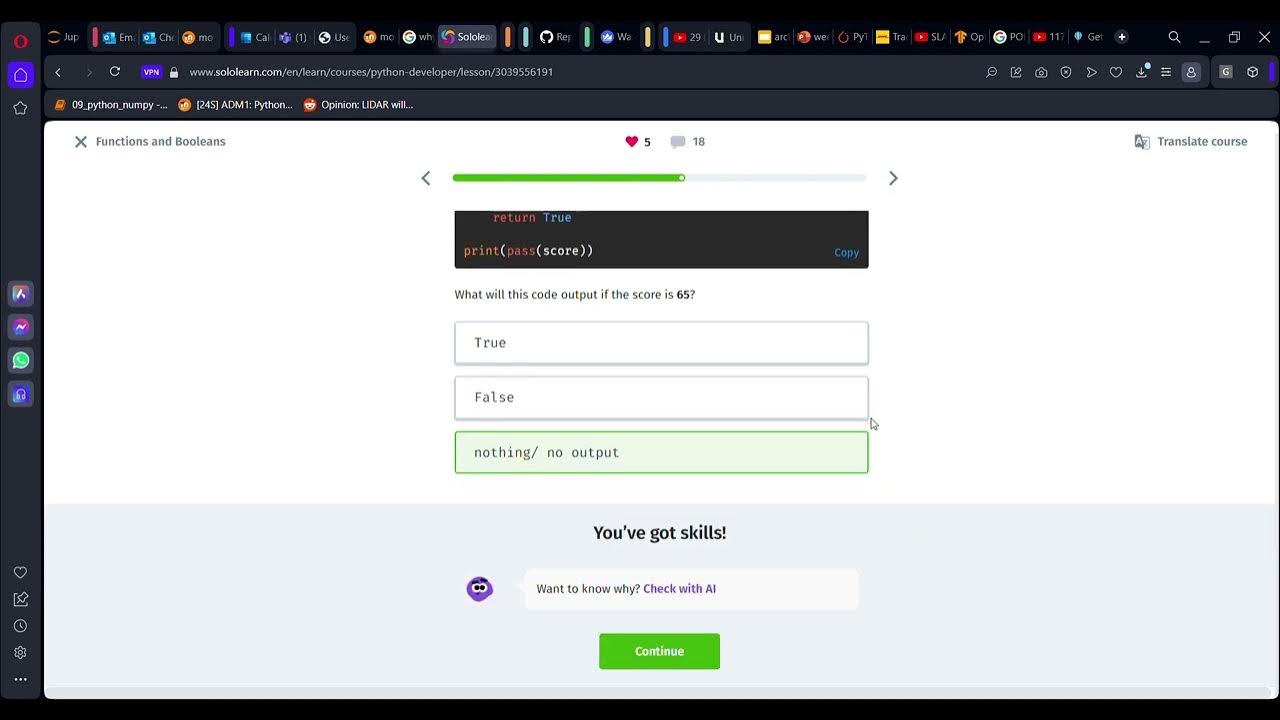 49 Functions and Booleans | Python Developer | Sololearn - YouTube
