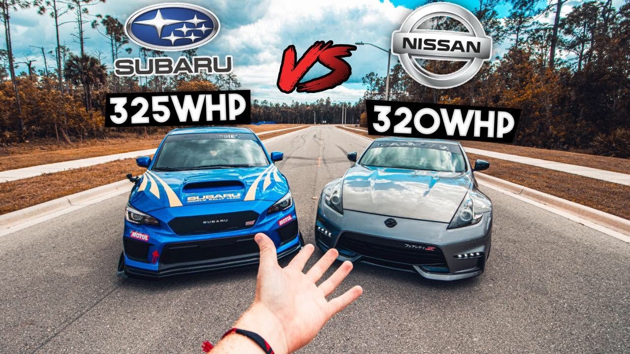 TUNED Nissan 370Z vs. BUILT Rally Subaru Wrx STI - Launch Control, 2 ...