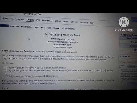 serval and mocha array || problem A || codeforces 853 - YouTube