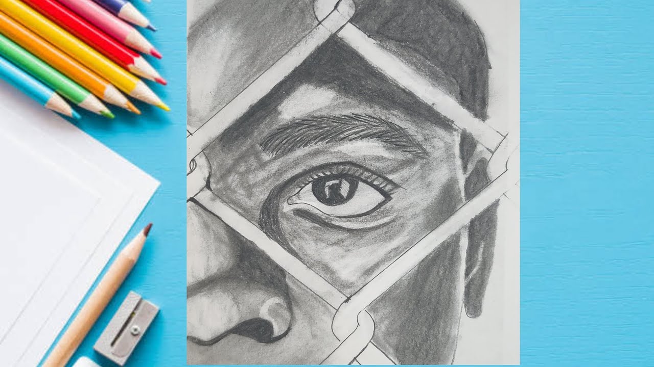 Drawing with deep message | Pencil Sketch | How to draw a face - YouTube