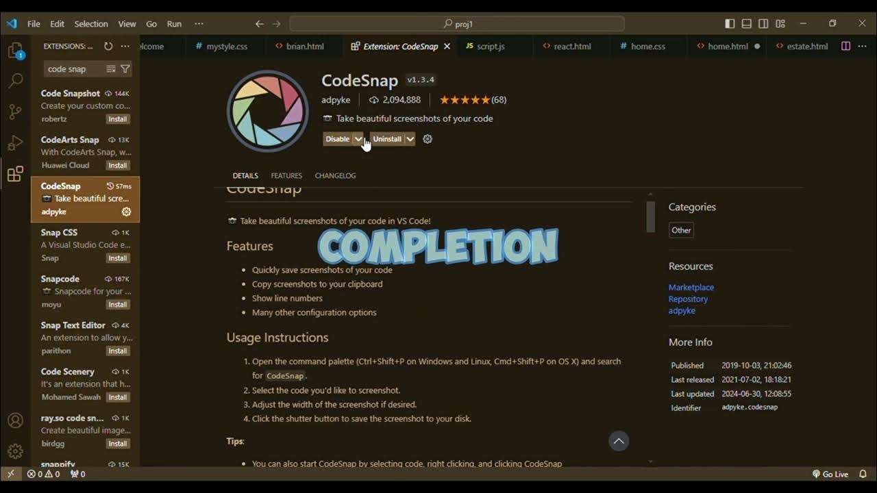 How To Take Beautiful Screenshots of Your Code on Visual Studio Using Code Snap Extension. - YouTube