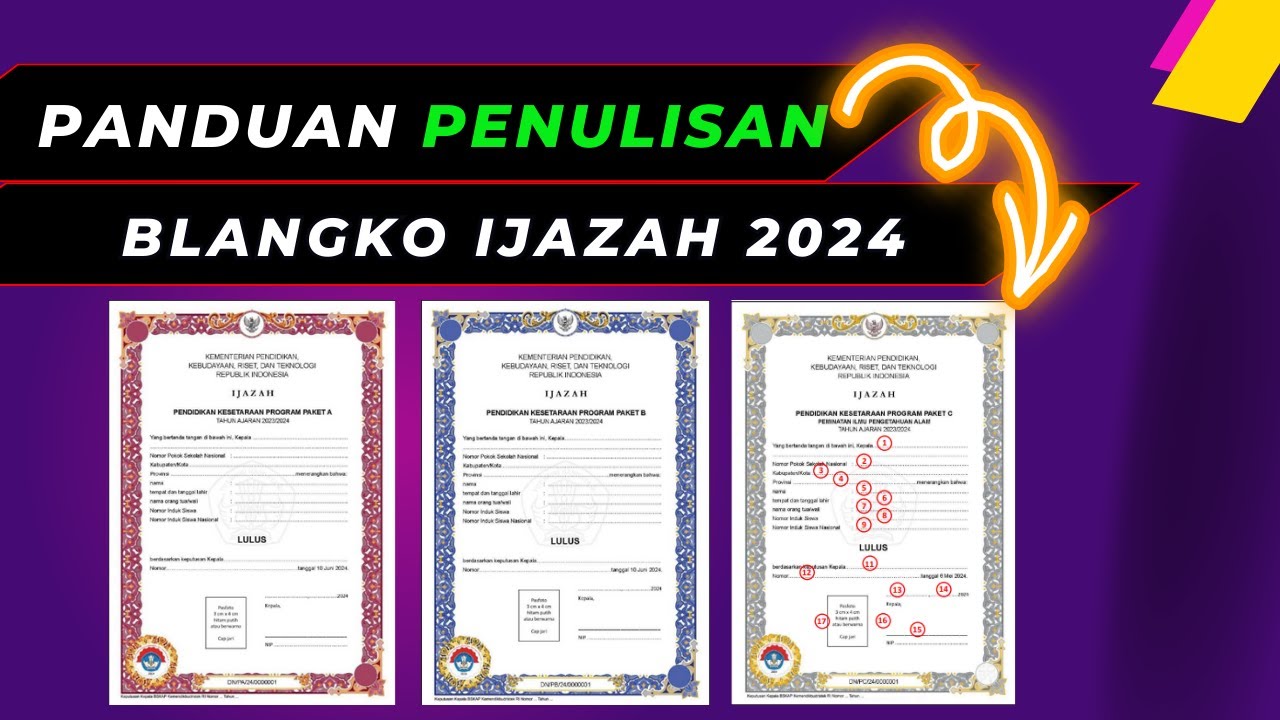 Petunjuk Teknis Penulisan Blangko Ijazah Tahun 2024 - YouTube