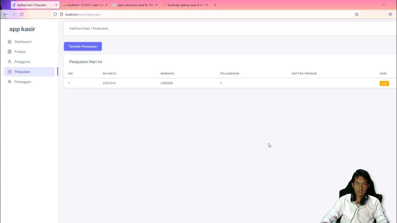 Membuat Aplikasi Kasir dengan CodeIgniter 3 - Bagian 13 halaman transaksi penjualan pembayaran ...